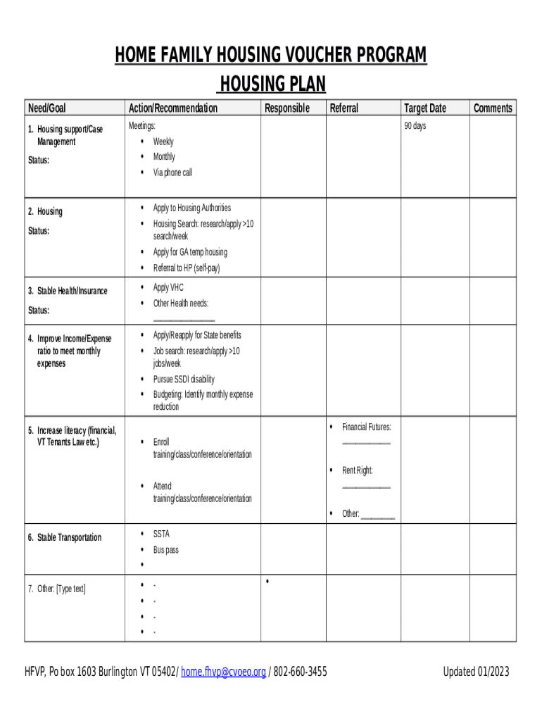 Family Unification Program (FUP) - HUD Doc Template | pdfFiller