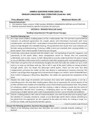 Fillable Online English Sample Test Paper (book) Fax Email Print ...