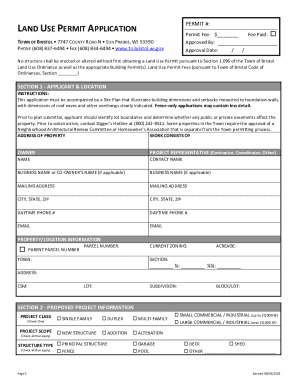 Fillable Online Bristol Land Use Permit Application Fax Email Print ...