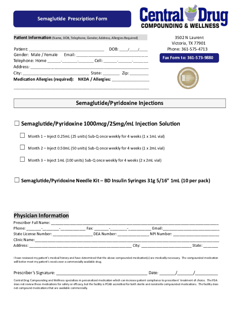 Fillable Online Ozempic (semaglutide) injection for Type 2 Diabetes Fax ...