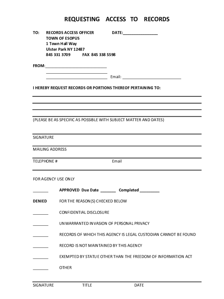 Fillable Online requesting access to records Fax Email Print - pdfFiller