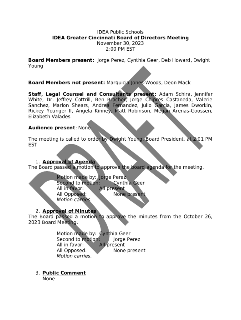 Board Members present:Jorge Perez, Cynthia Geer, Deb Howard, Dwight ...