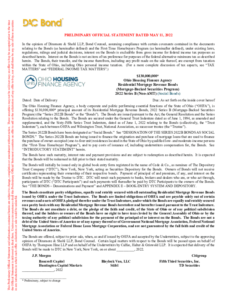 Fillable Online Series 2022B Bonds - Preliminary Official Statement (Updated; 5-11) Fax Email ...