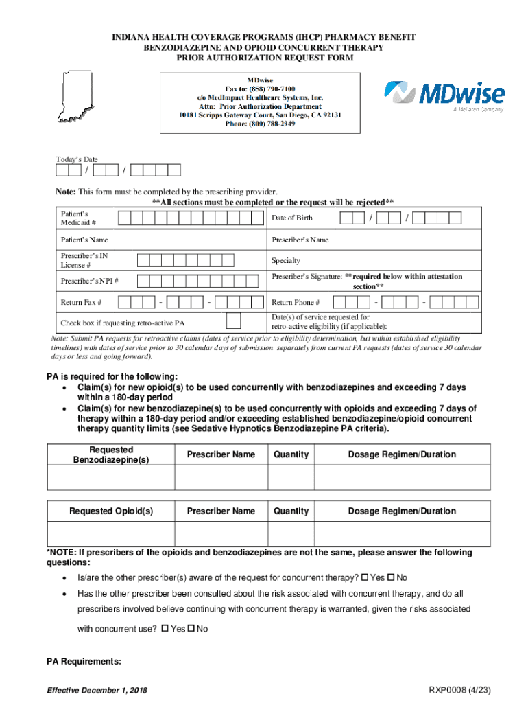 Fillable Online Indiana Health Coverage Programs (Ihcp) Pharmacy ...