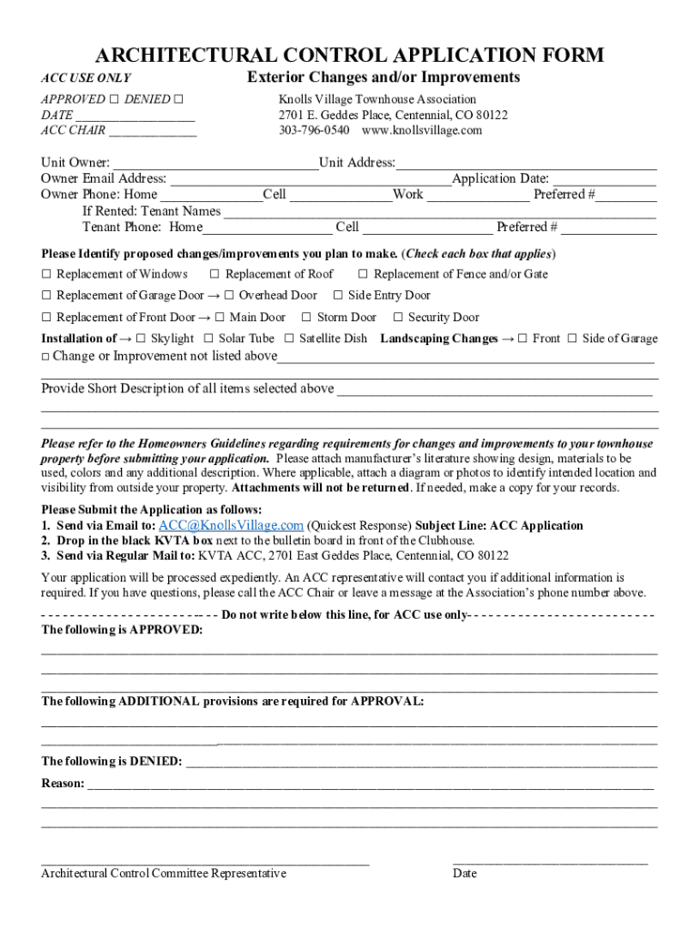 Fillable Online New Home Construction Approval Request Form Fax Email ...