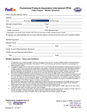 Fillable Online FedEx ProgramMember Agreement Fax Email Print - pdfFiller
