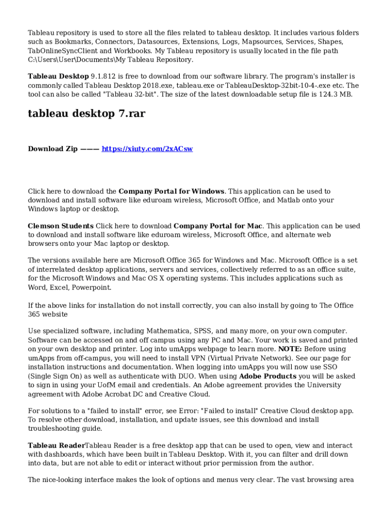 Fillable Online Changing the My Tableau Repository Location Fax Email ...