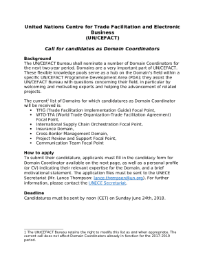 Objectives for the UN/CEFACT Forum / Doc Template | pdfFiller