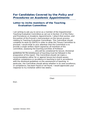 Faculty Appointments & ReviewDepartment-level Procedures Doc Template | pdfFiller