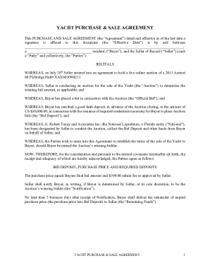 Fillable Online Boat Purchase Agreement Template Word Form Fax Email ...