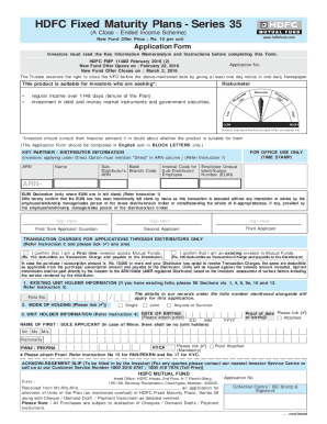 Fillable Online HDFC Mutual Fund KIM, Application Forms, Factsheets ...