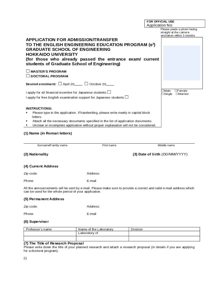 IIE Global E3 Application System Doc Template | pdfFiller