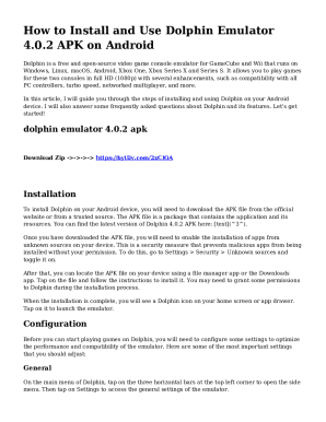 Fillable Online Set Up The Dolphin Emulator On Android - YouTube Fax ...