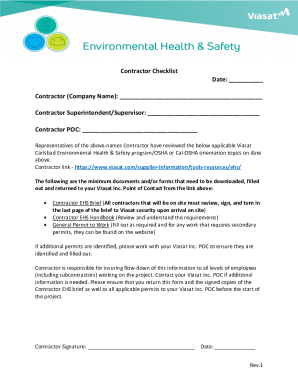 Fillable Online Contractor Pre-Commencement Safety Checklist Fax Email ...