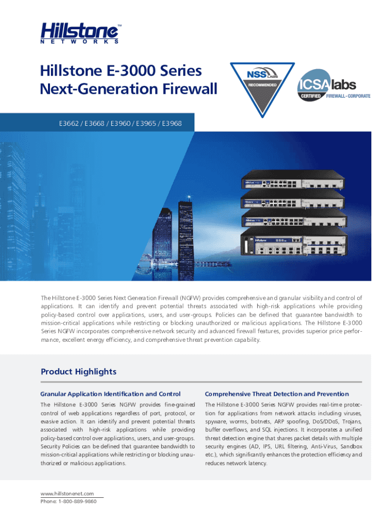 Fillable Online Hillstone A-Series Future Ready Next-Gen Firewall Fax ...