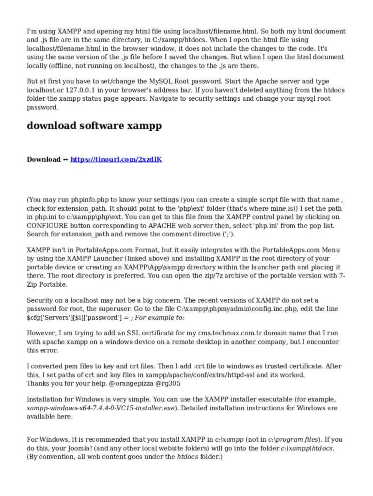 Fillable Online How To Run Html File In Localhost Using Xampphow To Fax Email Print Pdffiller