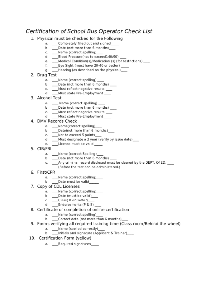Certification of School Bus Operator Check List.docx - images pcmac Doc ...