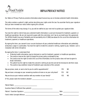 Fillable Online Notice of privacy practices under HIPAA for US ...
