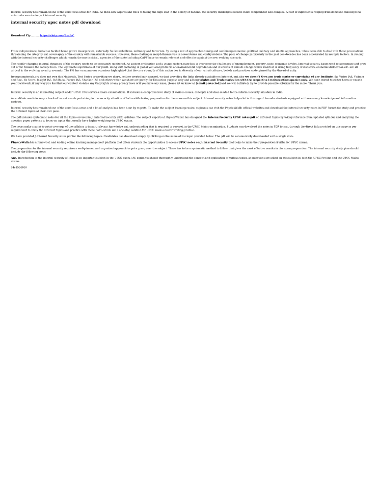 Fillable Online Internal security is key to being a global power Fax ...