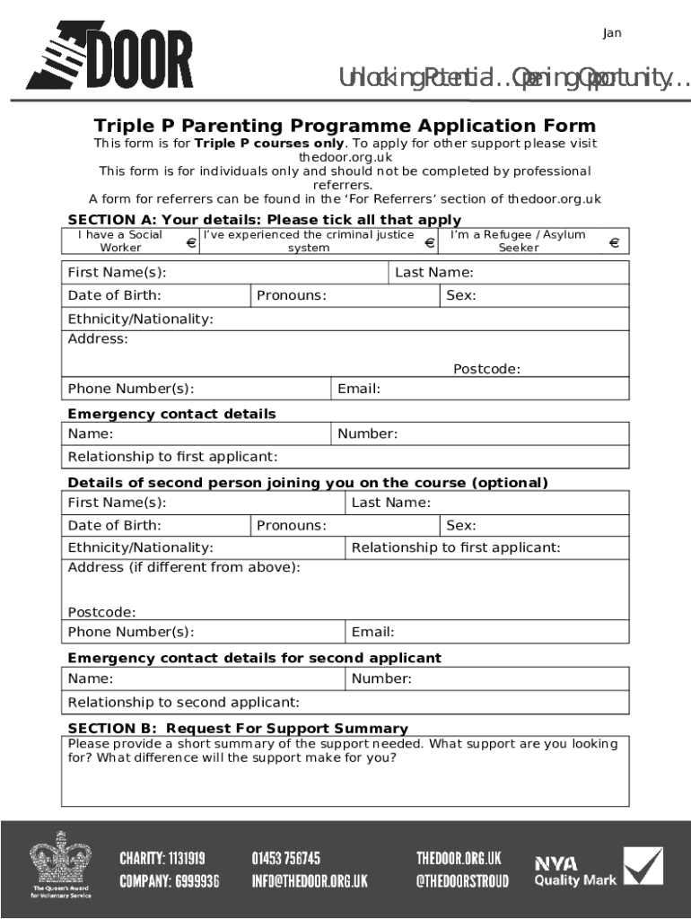 Triple P Confirmation - The Door Doc Template | pdfFiller