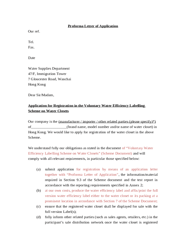 proa letter of application water taps : WSD Doc Template | pdfFiller