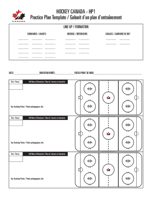 Remplissable En Ligne HOCKEY CANADA Practice Plan Template / Gabarit d ...