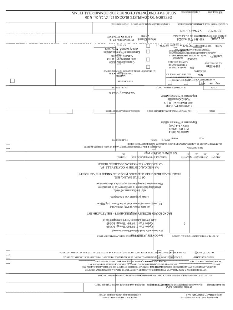 SECTION B.1 Contract Administration Data - VA Vendor Portal Doc Template | pdfFiller