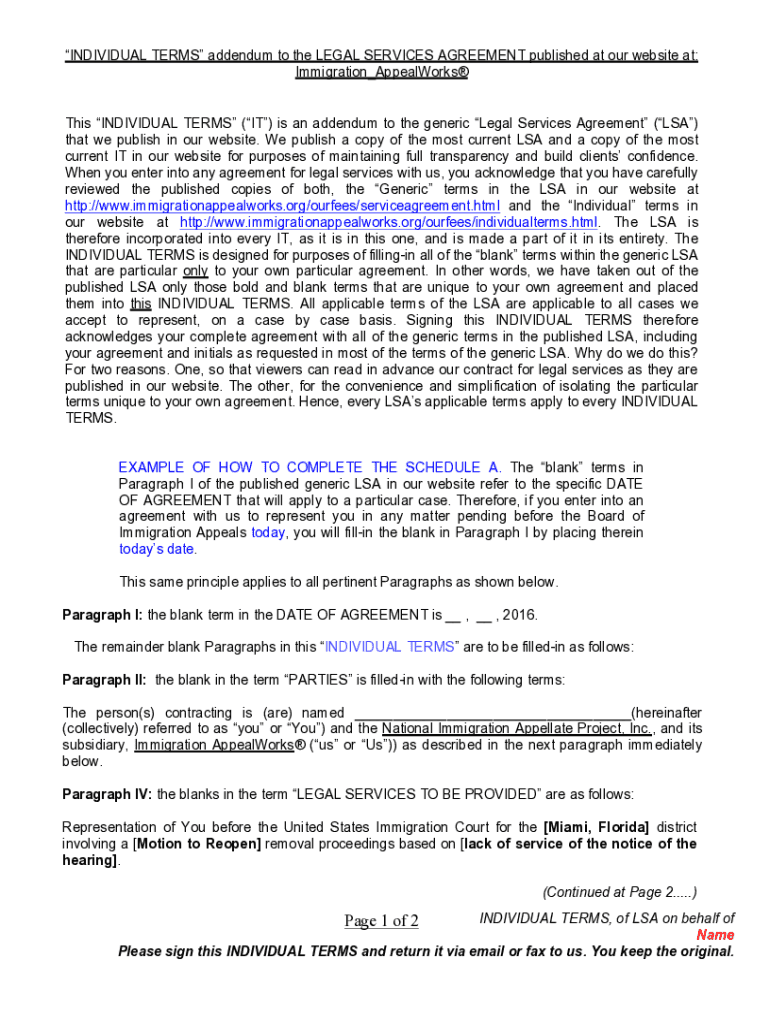 Fillable Online outside counsel legal services agreement (lsa) rate ...