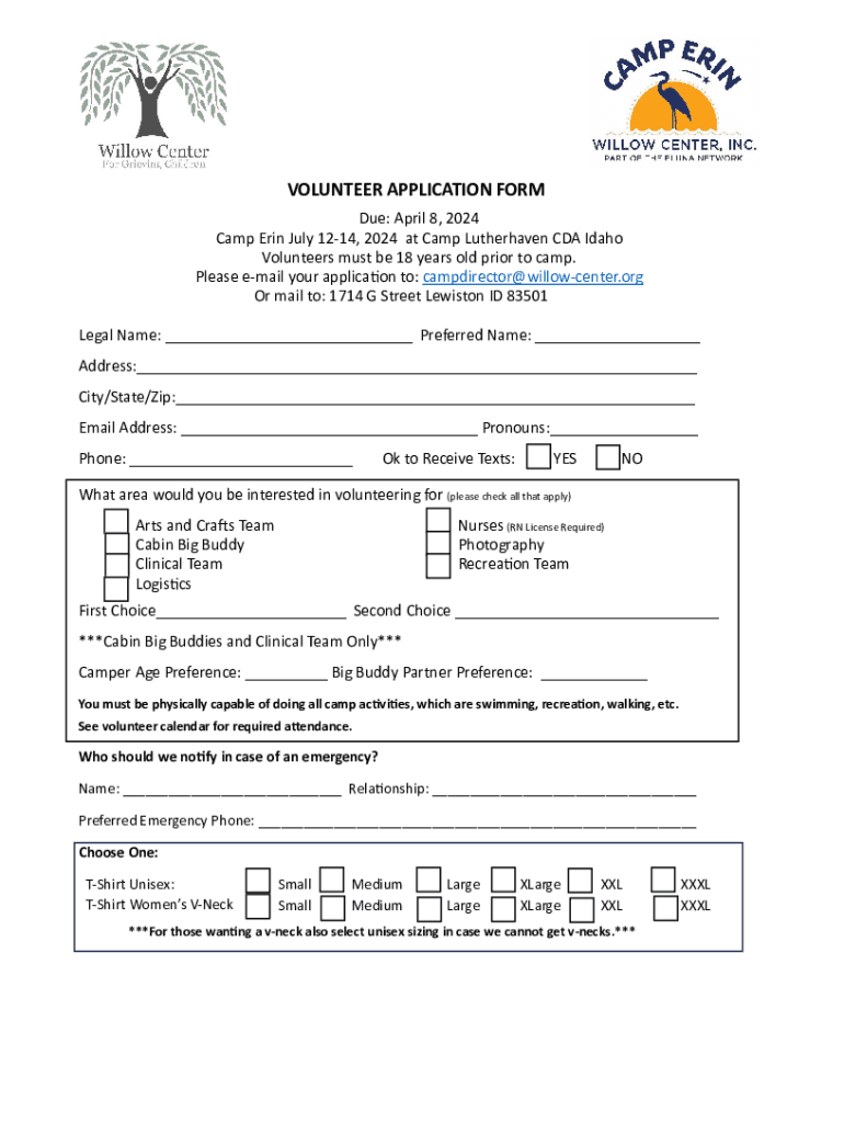 Fillable Online Lutherhaven Ministries: Year-Round Christian Camps and ...