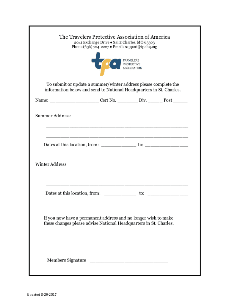 Fillable Online Forms - TPA - TPAHQ.org Fax Email Print - pdfFiller