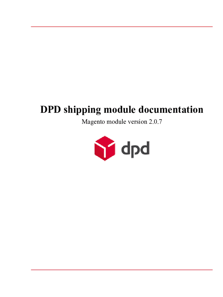 Fillable Online DPD shipping module documentation - balticode.com Fax Email Print - pdfFiller
