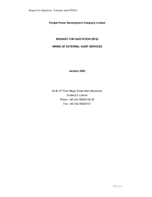 Fillable Online Request for Quotation - External Audit PPDCL 1 Page Fax ...