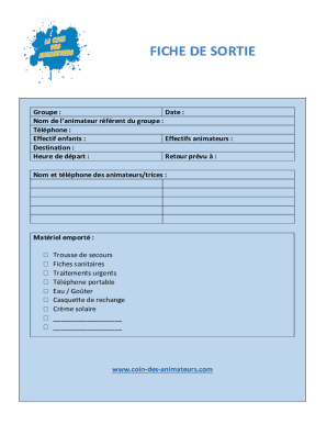 Remplissable En Ligne fiche de mission: le responsable de sortie Fax ...