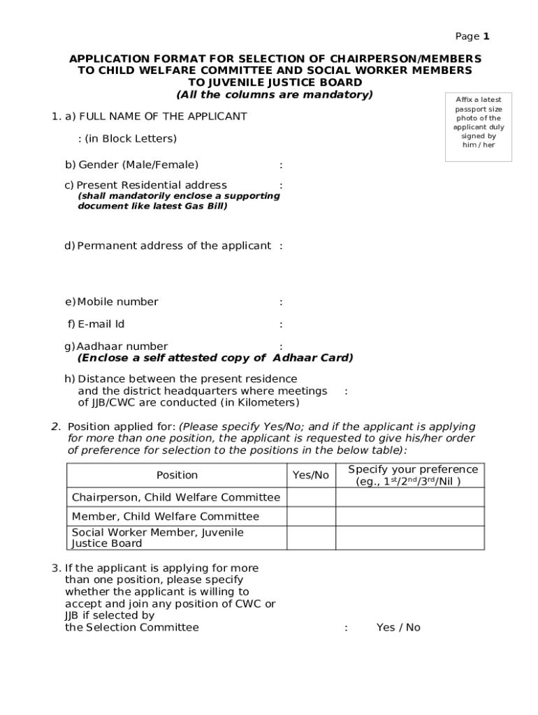 application for the member of juvenile justice board Doc Template ...