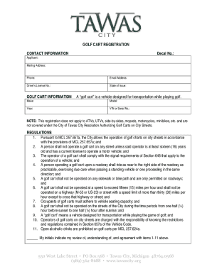 Fillable Online Golf Cart Information Form Fax Email Print - pdfFiller