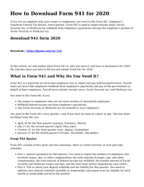 Fillable Online Download 941 Form 2020 Fax Email Print - pdfFiller