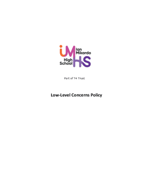 Fillable Online Schools low level HR and concerns policy template 2023 ...