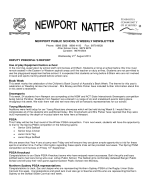 Fillable Online DEPUTY PRINCIPALS REPORT Fax Email Print - pdfFiller