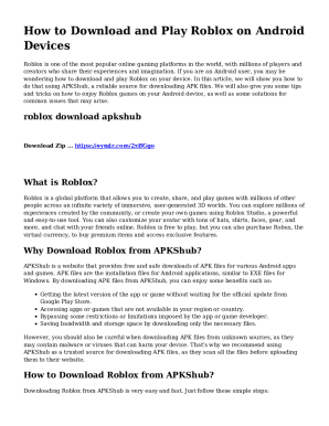 Fillable Online Roblox Download Apkshub Fax Email Print - pdfFiller