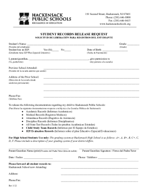 Completable En línea 6 - Student Records Release Form Fax Email ...