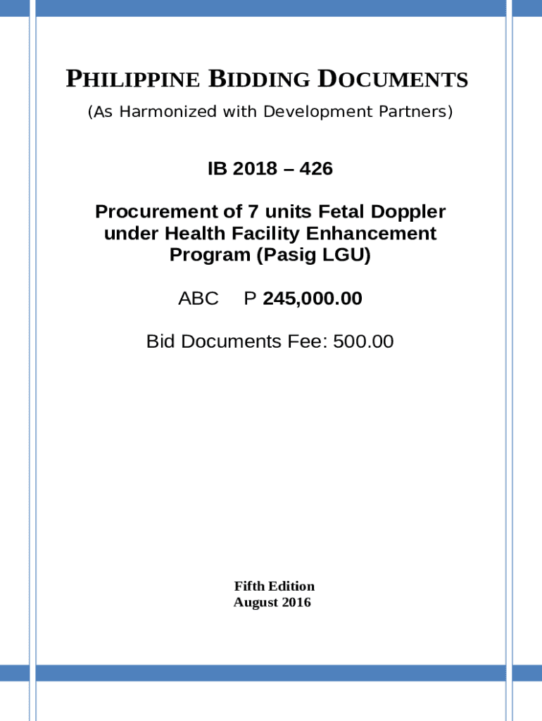 Procurement of 7 units Fetal Doppler under Health Facility Enhancement ...