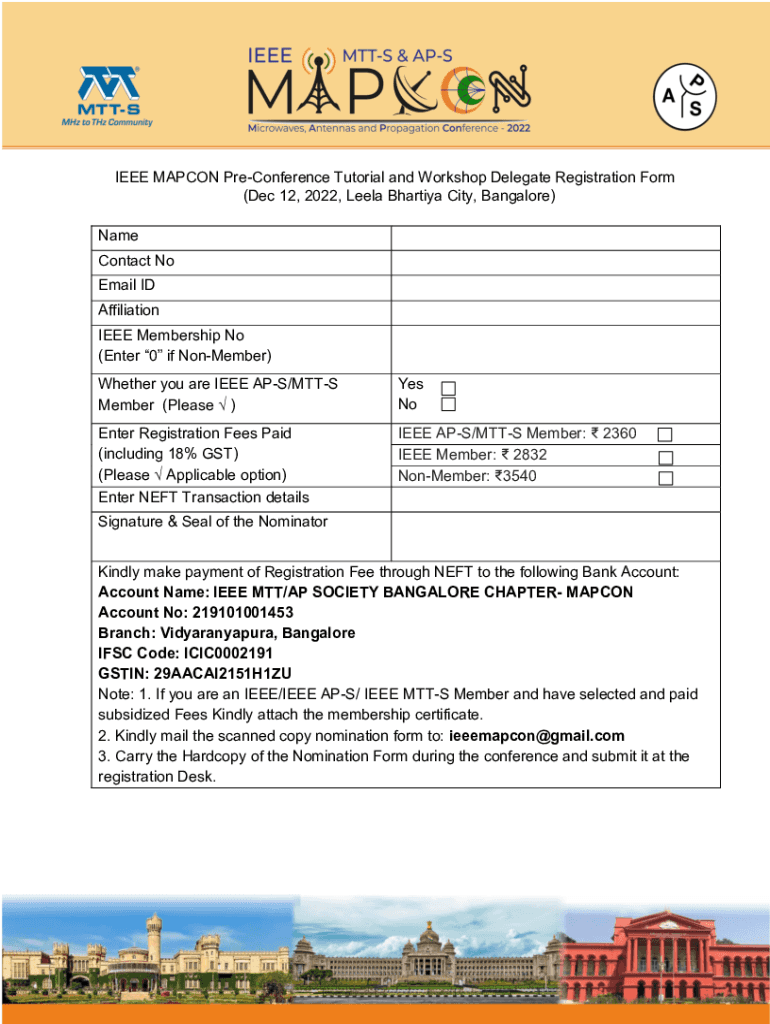 Fillable Online MAPCON Pre Conference Workshop and Tutorial Registration Form Fax Email Print ...