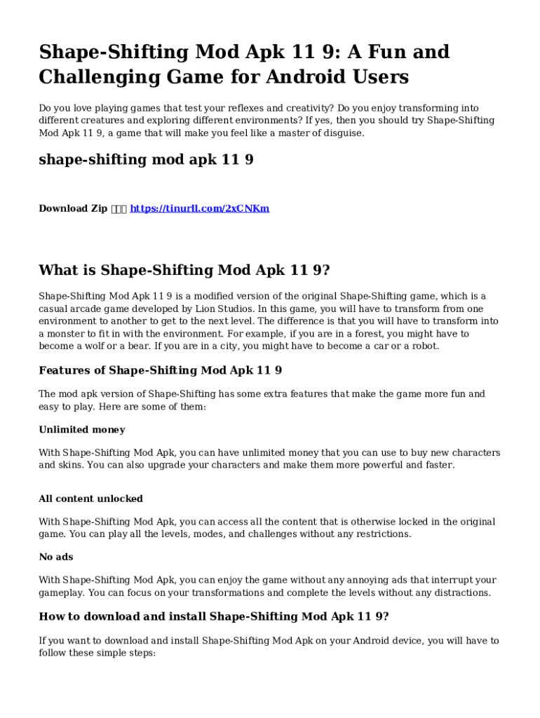 Fillable Online Shape Changer: Shifting Games - Apps on Google Play Fax ...