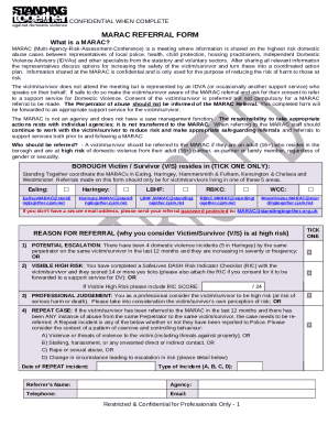 Risk assessment and how to refer to the MARAC Doc Template | pdfFiller