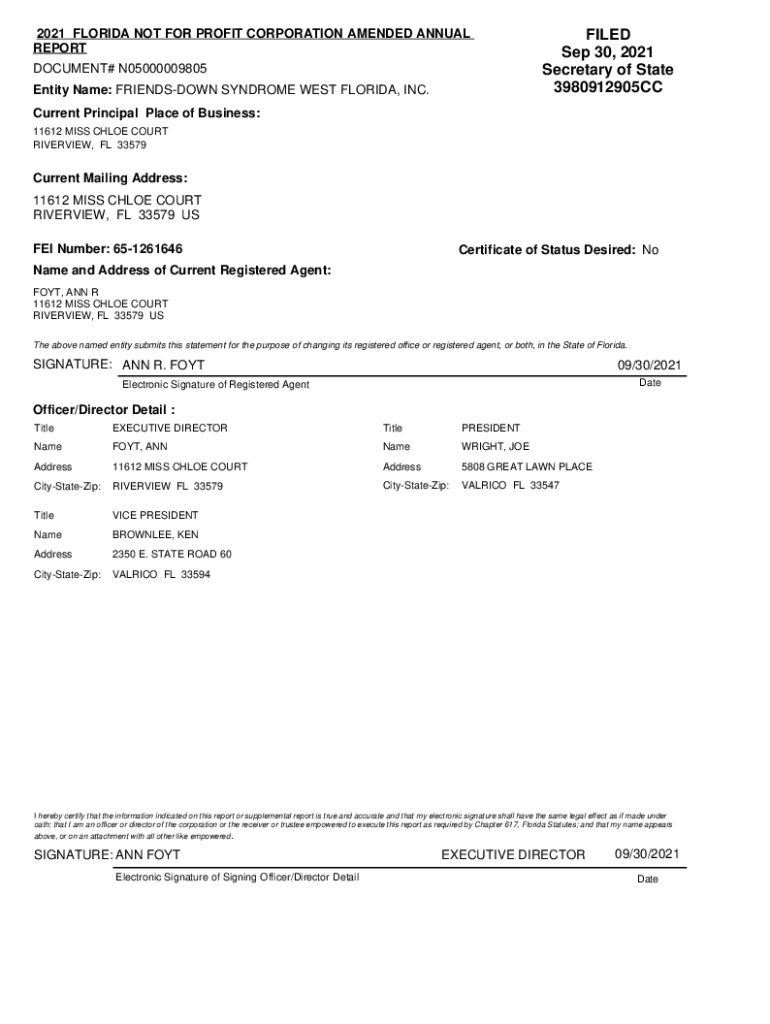 Fillable Online Articles of Incorporation, Filed with the Florida ...