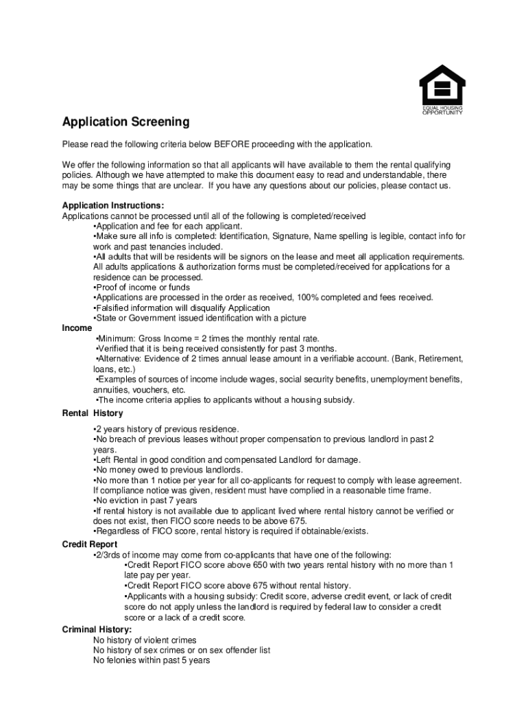 Fillable Online Please read the following criteria below BEFORE ...