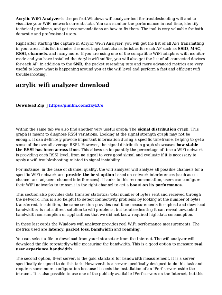 Fillable Online 10 tips for advanced wifi analysis with Acrylic Wi-Fi Analyzer Fax Email Print ...