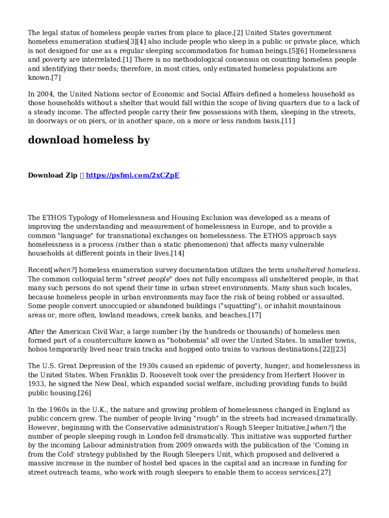 Fillable Online Download Homeless By Fax Email Print - pdfFiller