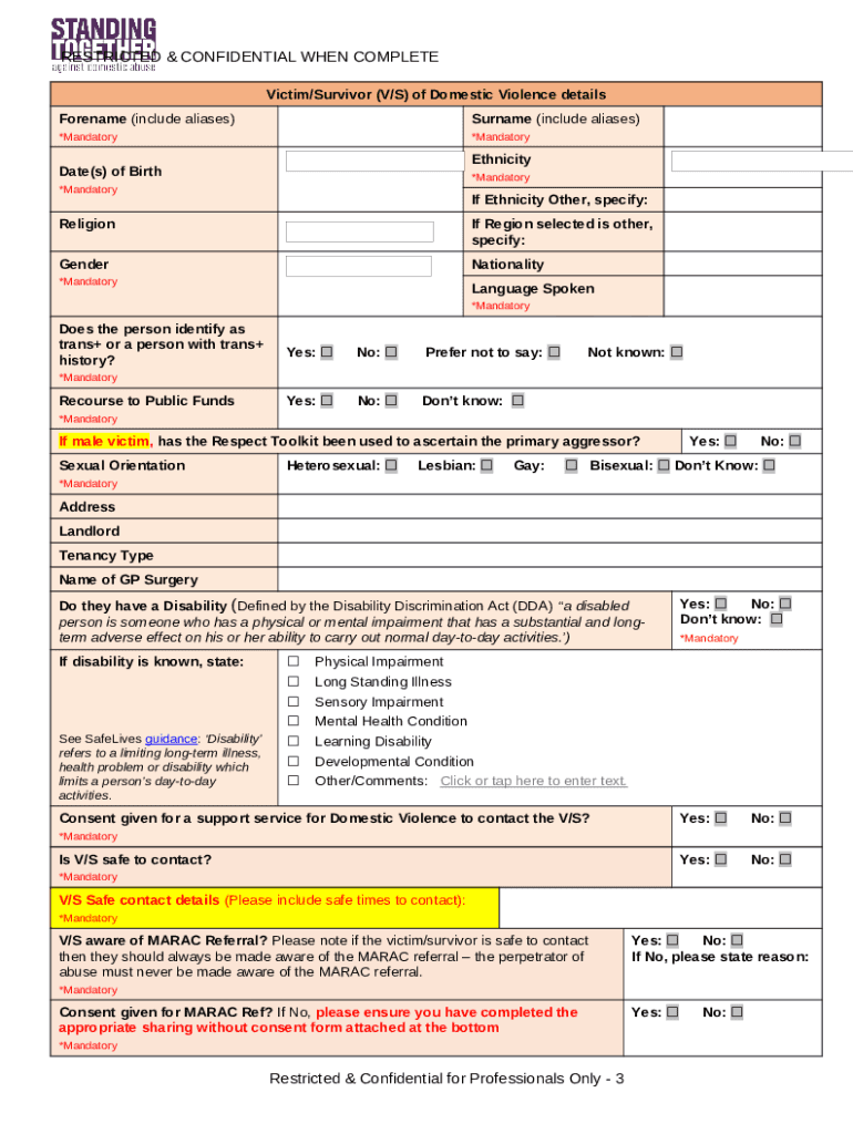 H&F MARAC REFERRAL Doc Template | pdfFiller