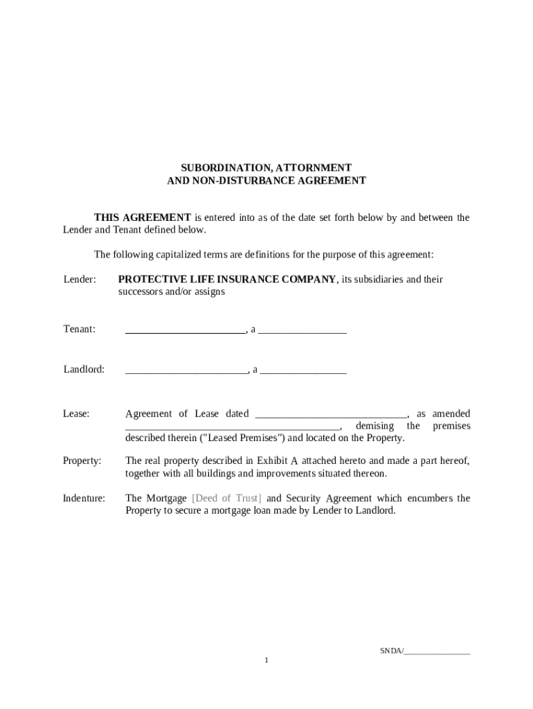 SNDA .pdf Doc Template | pdfFiller